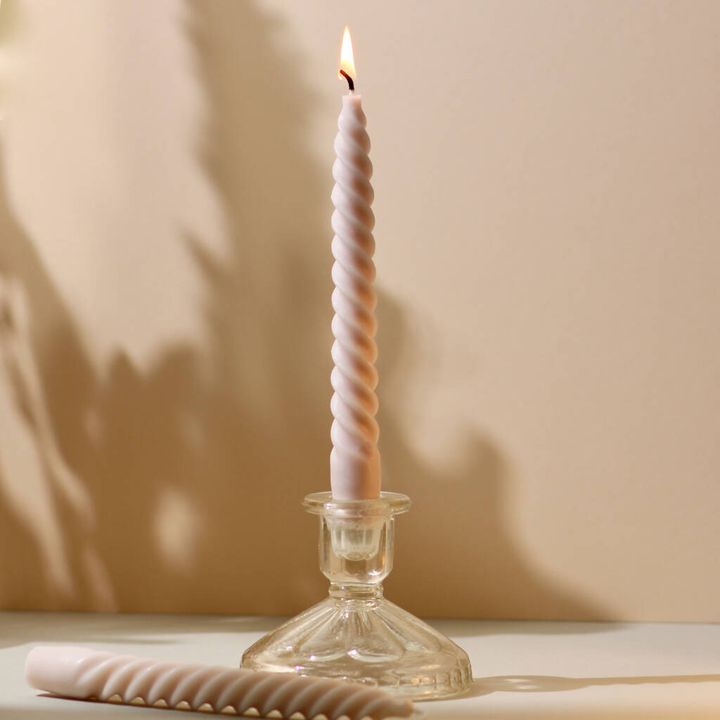 Soft Pastel Beeswax Soy Blend Spiral Twist Candles By Allumee Home ...