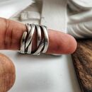 Silver Vintage Multilayer Twisted Statement Ring By The Colourful Aura ...