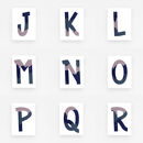 Purple And Blue Alphabet Initial Letter Poster Print By Pea ...