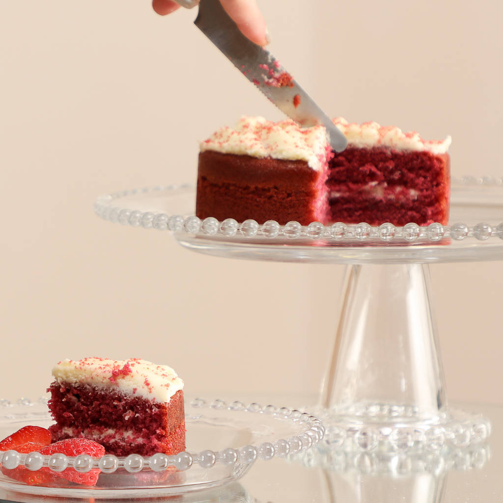 elegant beaded glass cake stand by dibor | notonthehighstreet.com