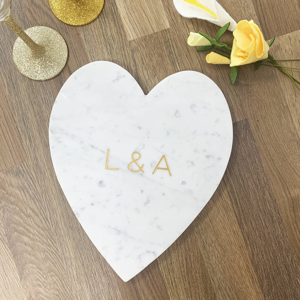 Personalised Marble Heart Cheeseboard By Perfect Personalised Gifts ...