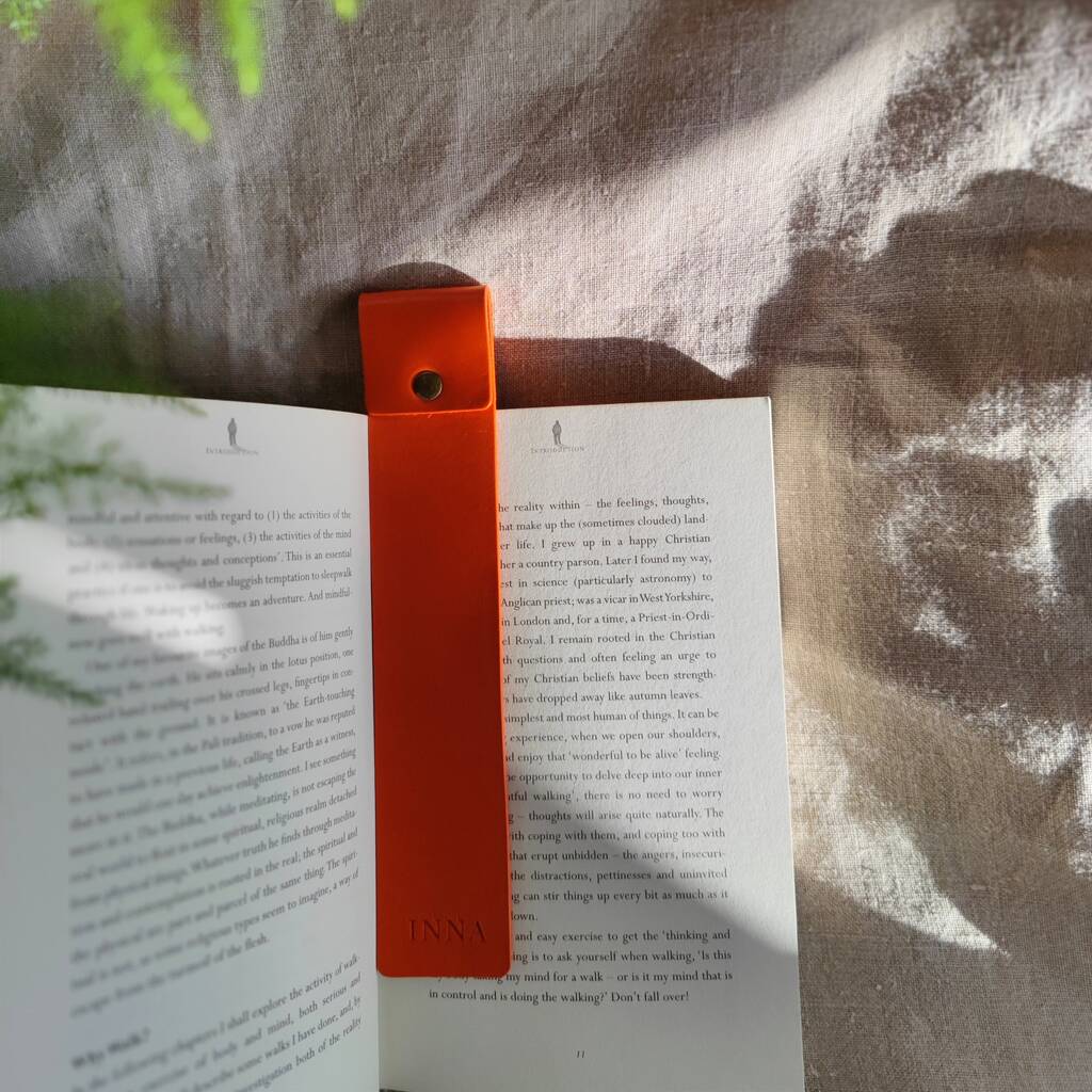 Personalised Orange Leather Bookmark By Wild Origin ...