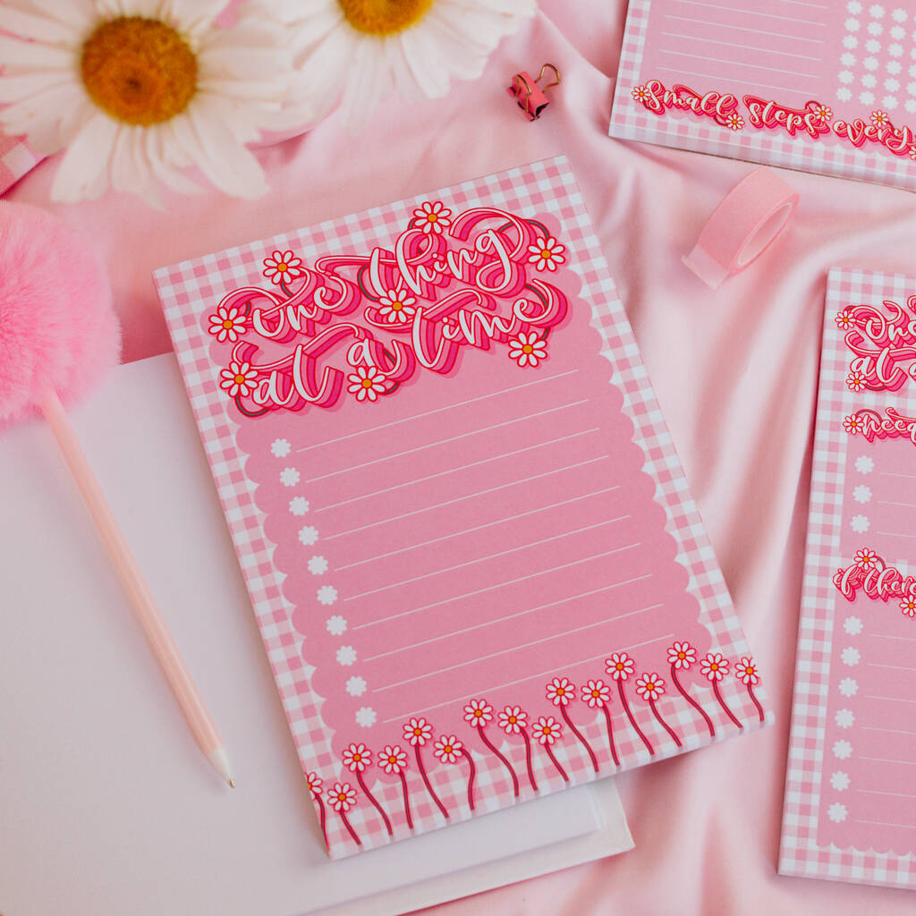 One Thing At A Time A5 To Do List Notepad By Dottie s Paper Co