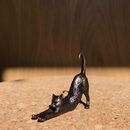 miniature solid bronze cat sculpture by ginger rose ...