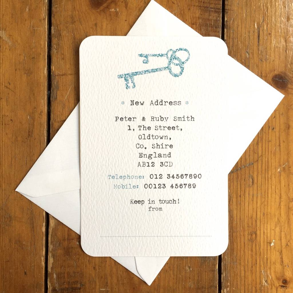 Colourful Keys New Address Cards By arbee | notonthehighstreet.com