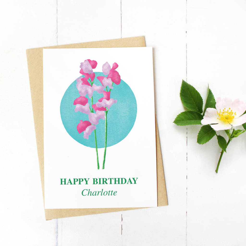 birth flower personalised birthday card by so close ...
