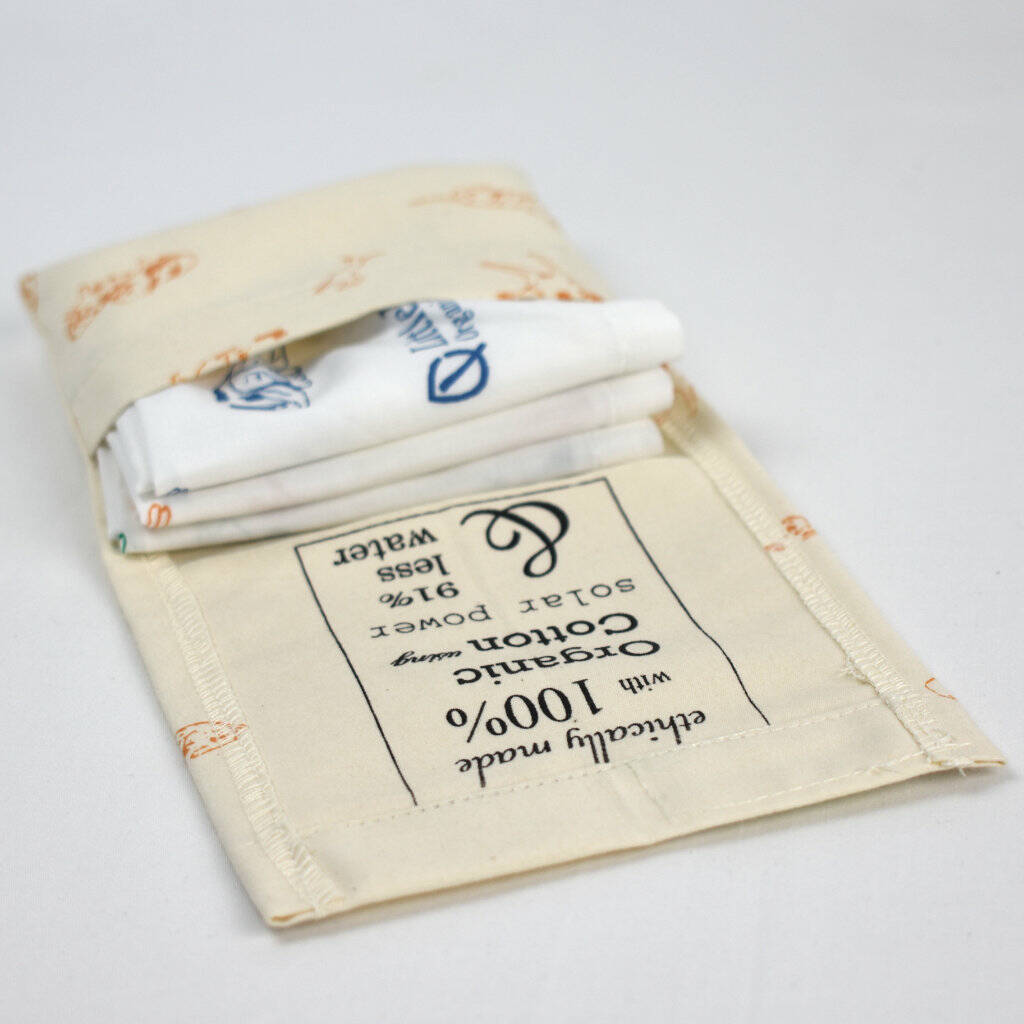 Organic Cotton Hankies Set Of Three In A Fabric Bag By LittleLeaf ...