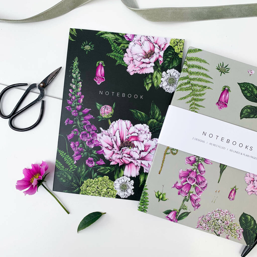 Set Of Two A5 Notebooks, Summer Garden By Catherine Lewis Design ...