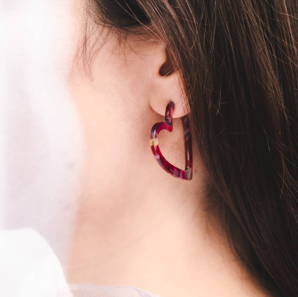 Heart Shaped Hoop Earrings By Amber & Orange | notonthehighstreet.com