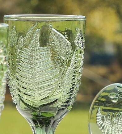 set of four luxury fern green wine goblets by dibor ...