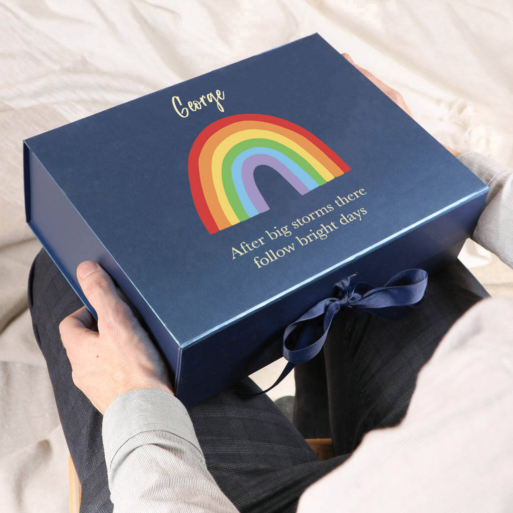 personalised positive rainbow keepsake box by dibor ...