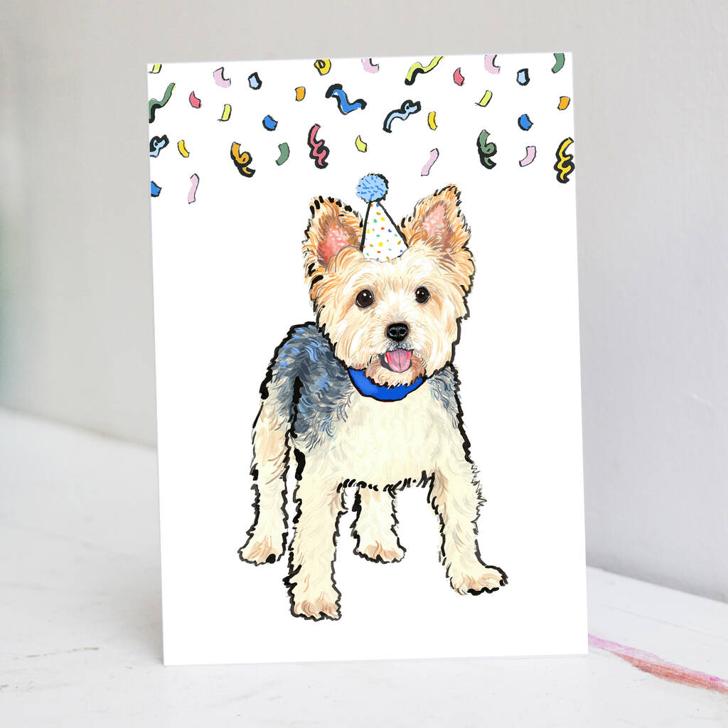 Yorkshire Terrier Birthday Card // yorkie birthday card // yorkie ...
