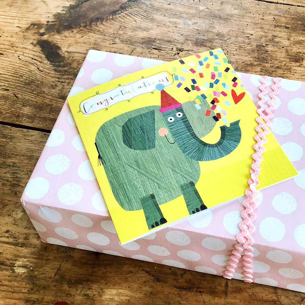 Congratulations Elephant Card By Kali Stileman Publishing
