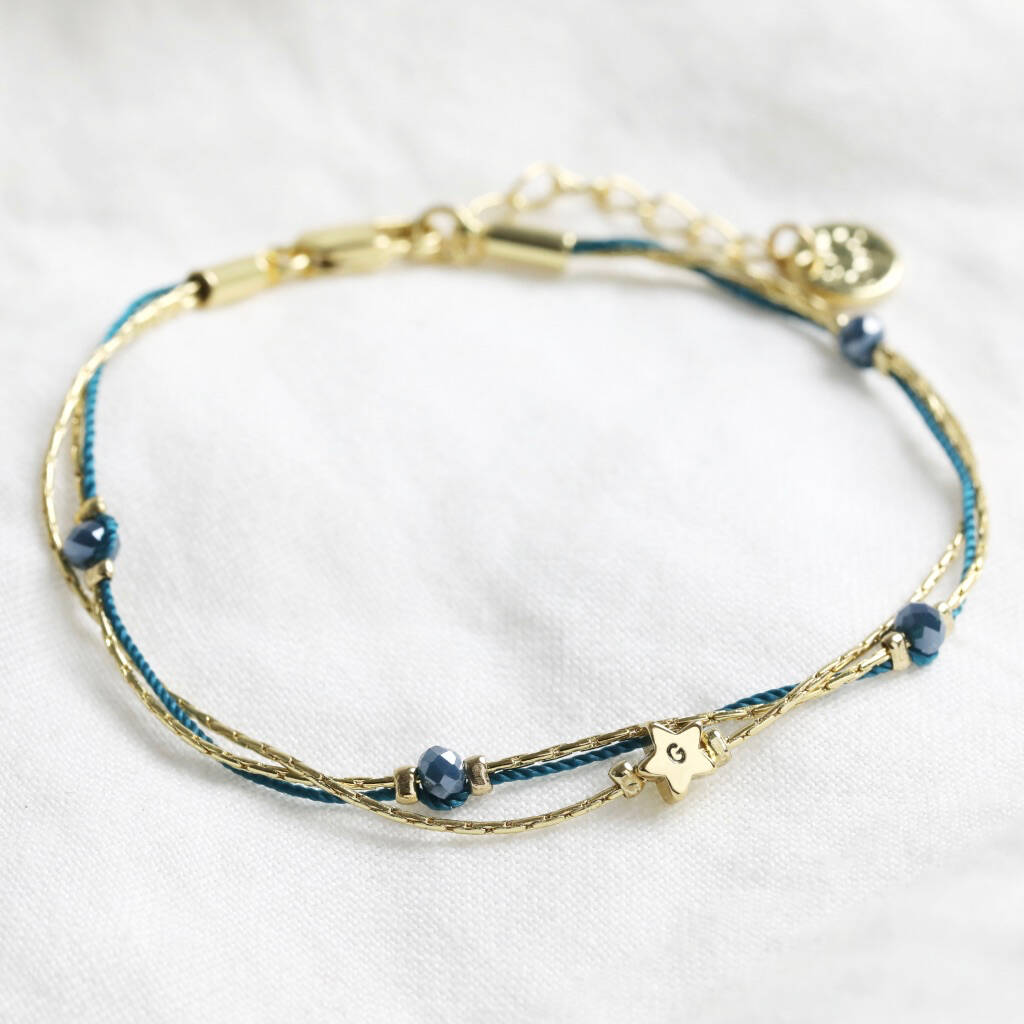 Star Bead Double Strand Bracelet In Silver Plating By Lisa Angel ...