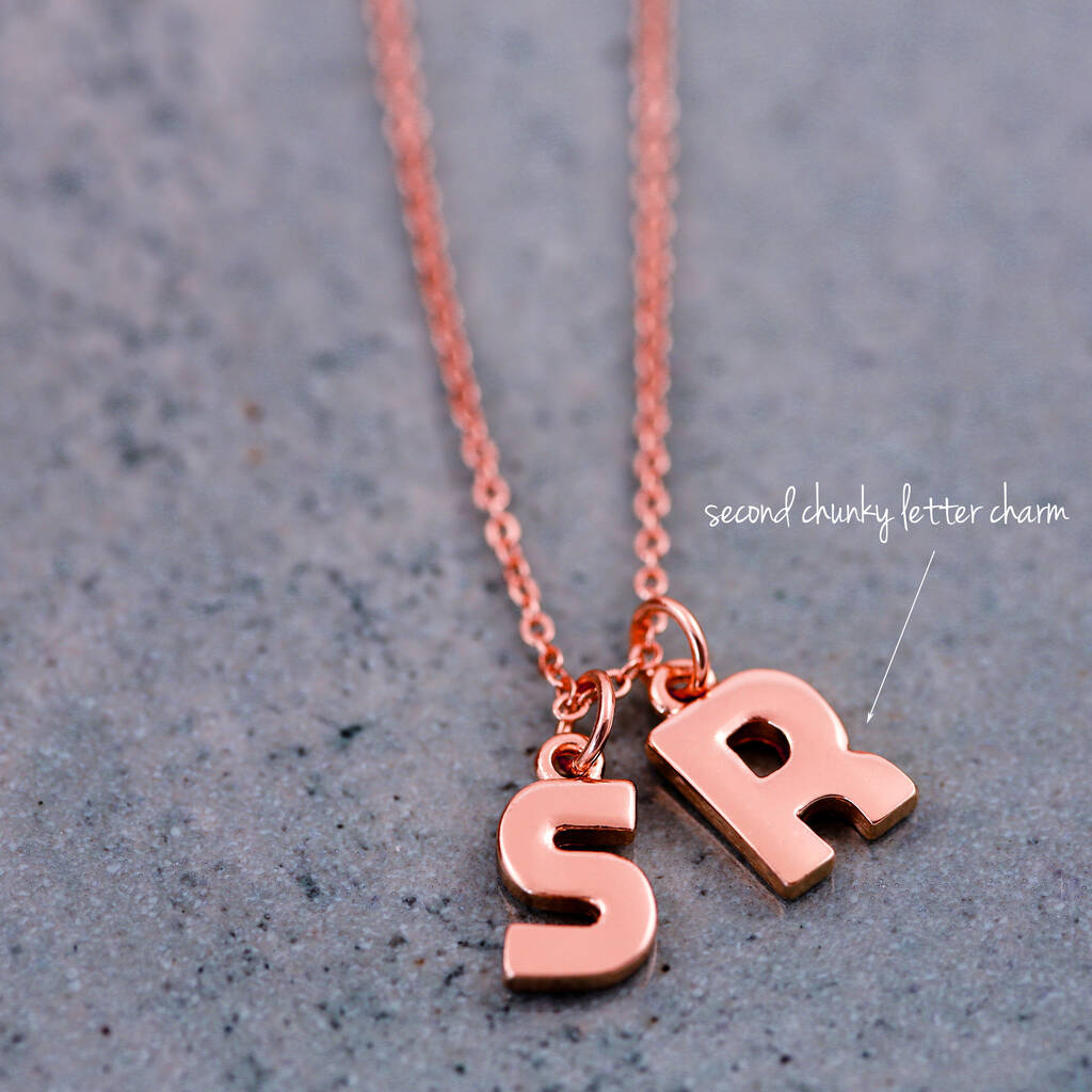 Personalised Chunky Letter Necklace By J&S Jewellery ...