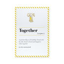 T Is For Together Pin Badge And Card By Paperself | notonthehighstreet.com