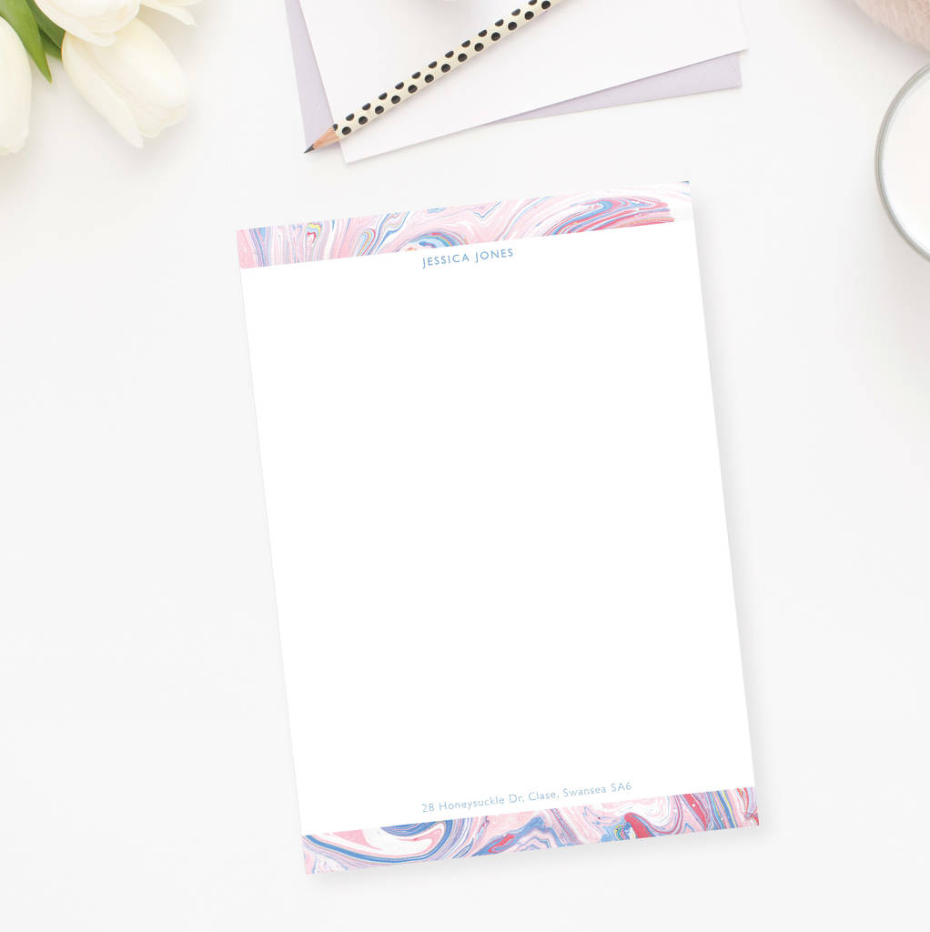 personalised marbled writing set by jeeves & co. design studio ...