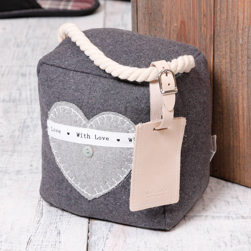 made with love grey felt heart door selection by dibor ...