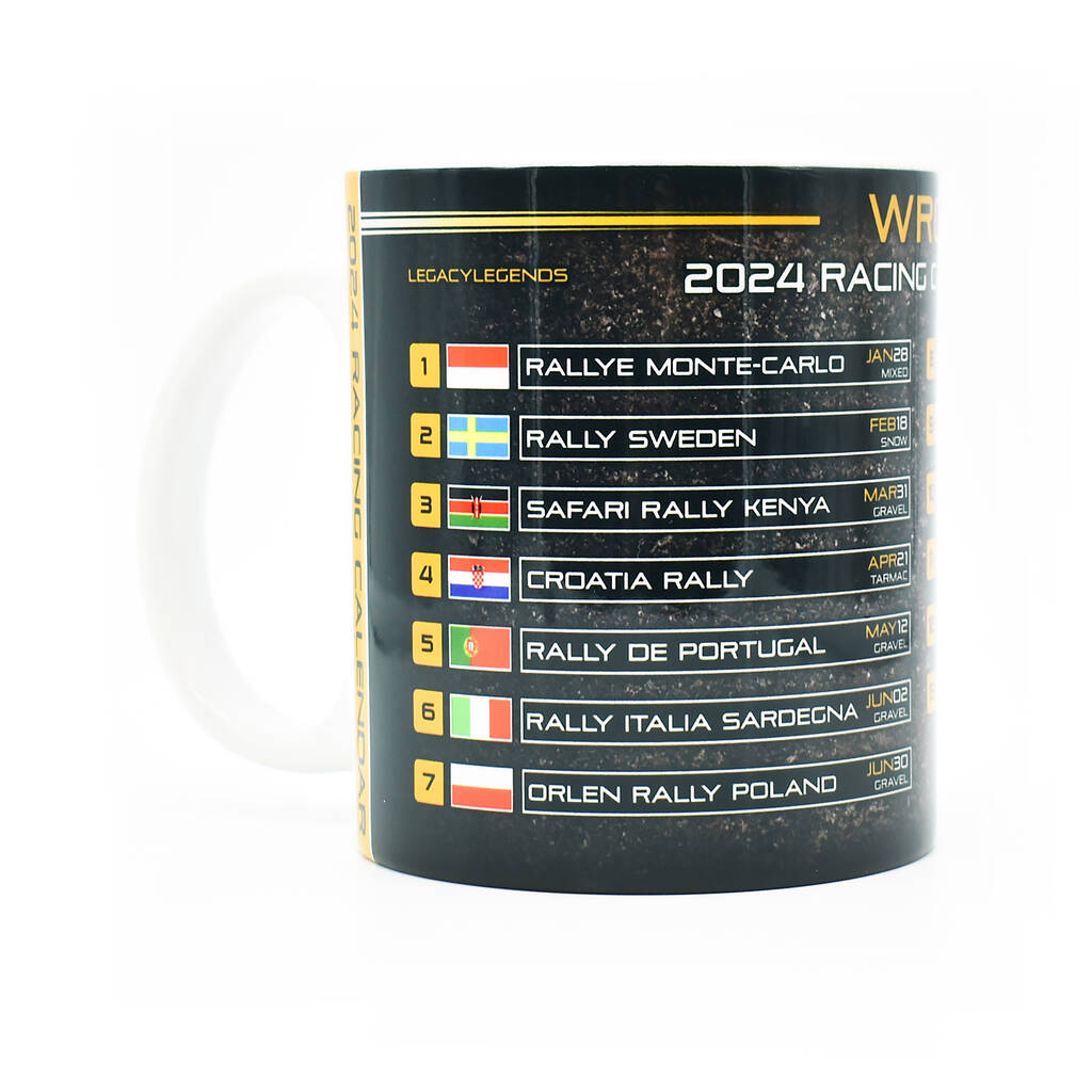 Wrc 2024 Season Racing Calendar Mug By Legacy Legends