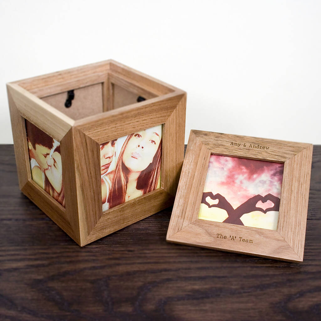 Personalised Oak Photo Cube Keepsake Box By JUNGLEY | notonthehighstreet.com