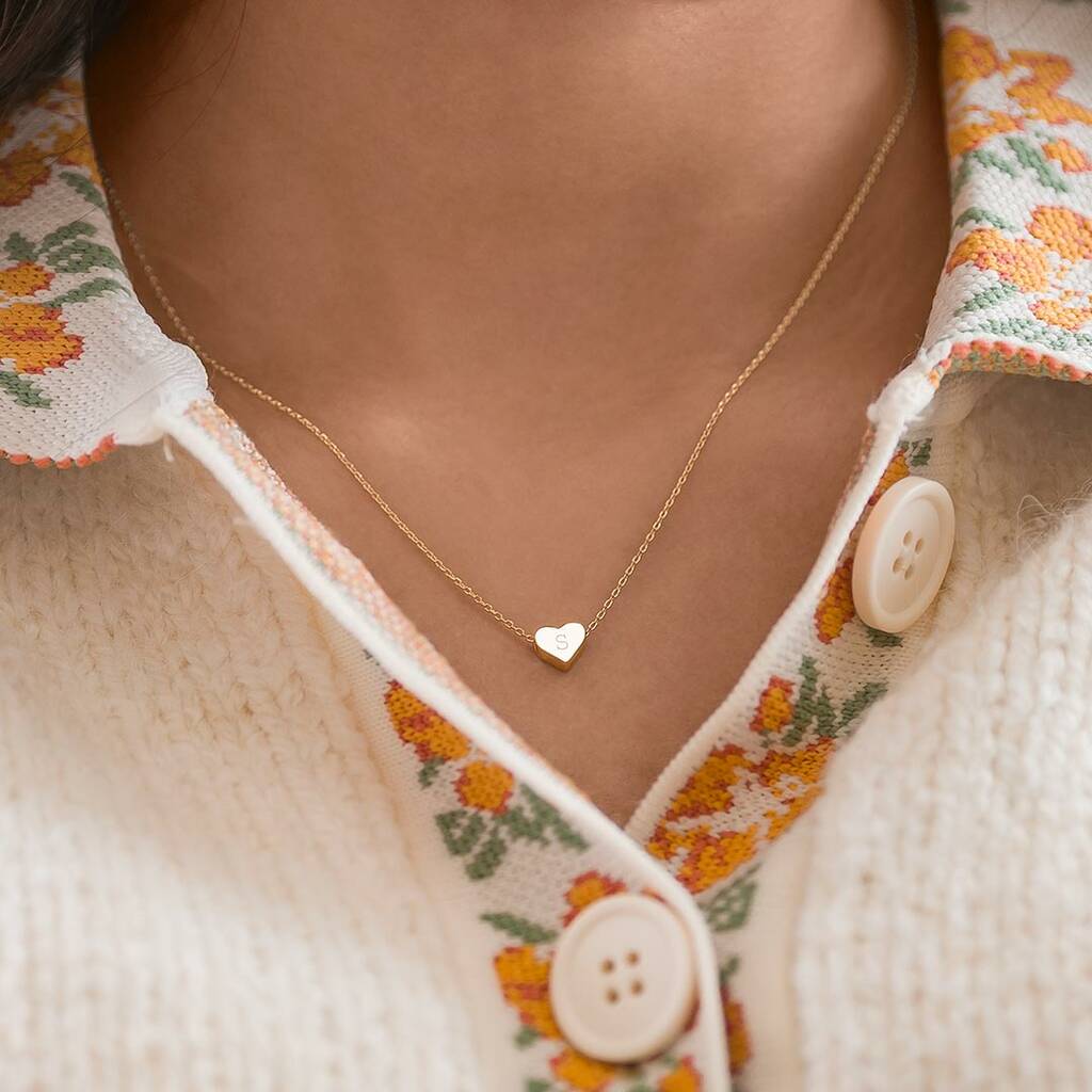 Mini Heart Initial Personalised Necklace By Bloom Boutique ...