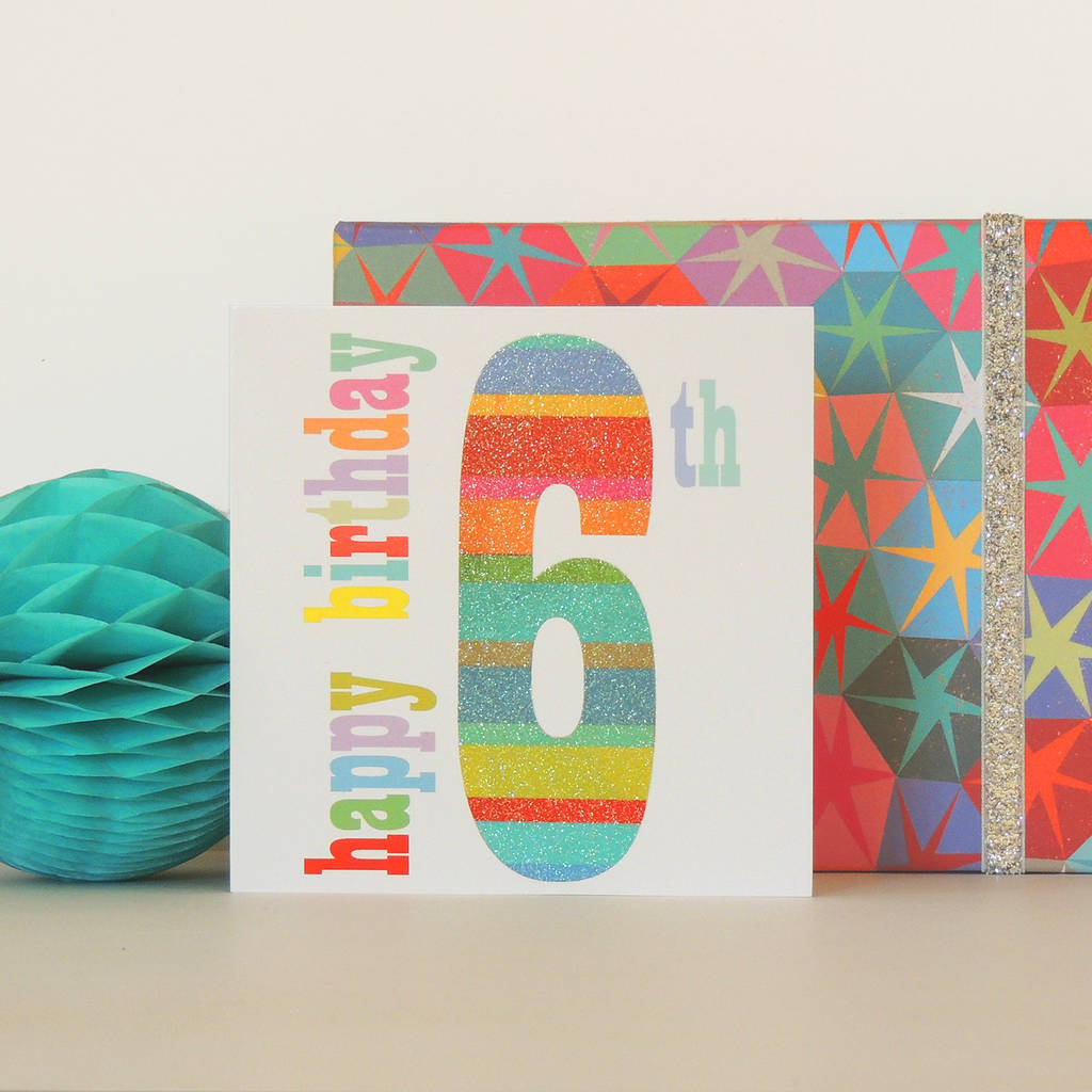 sparkly 6th birthday card by kali stileman publishing ...