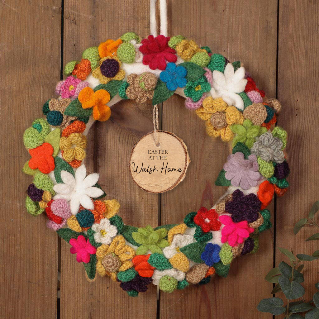 personalised fair trade floral wreath by dibor | notonthehighstreet.com