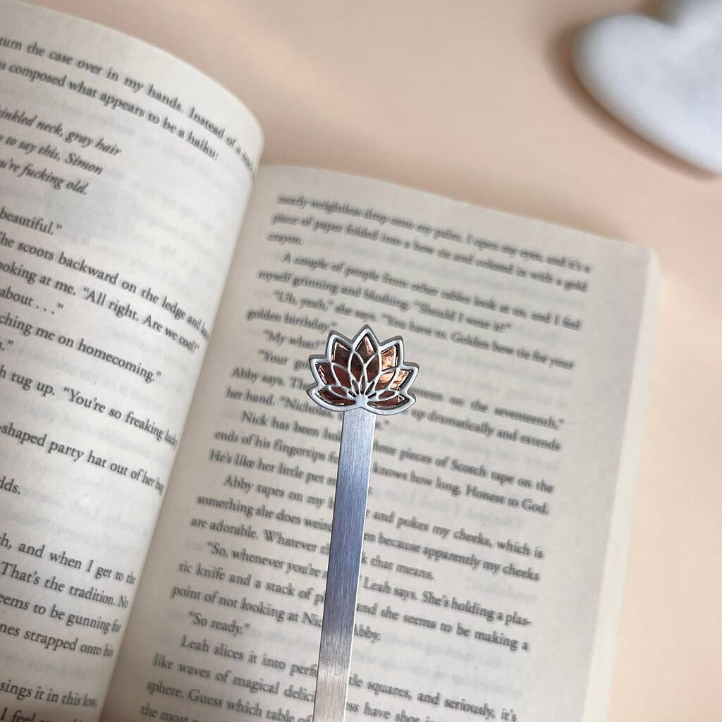 Chrome Lotus Flower Bookmark By Nest Gifts
