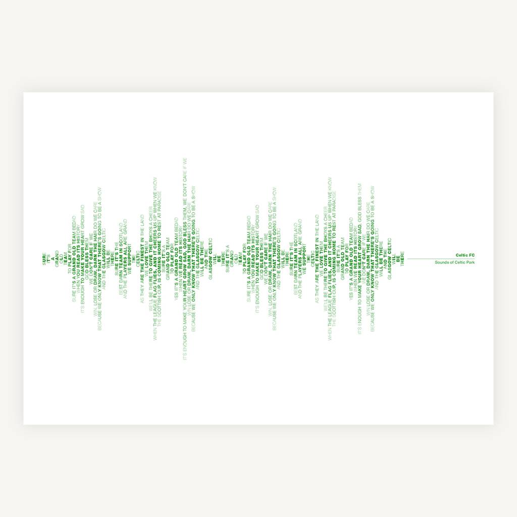 your song soundwave typography print by dinkit | notonthehighstreet.com