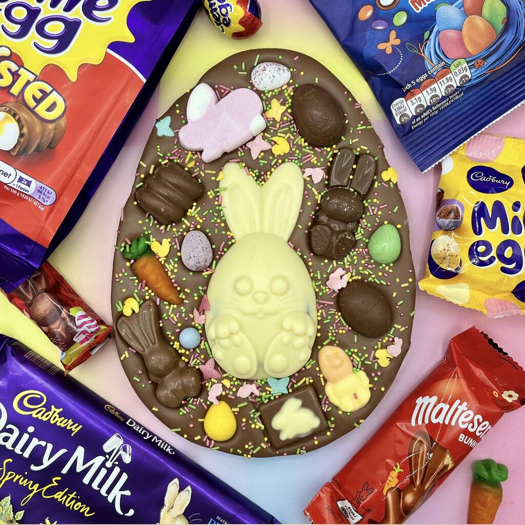 Easter Egg Slab With Stuffed Bunny Centre By Choc Til You Drop ...