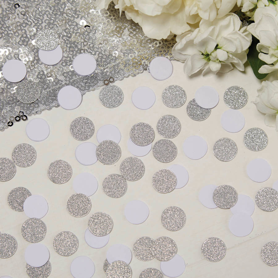 White And Silver Glitter Table Confetti By Ginger Ray