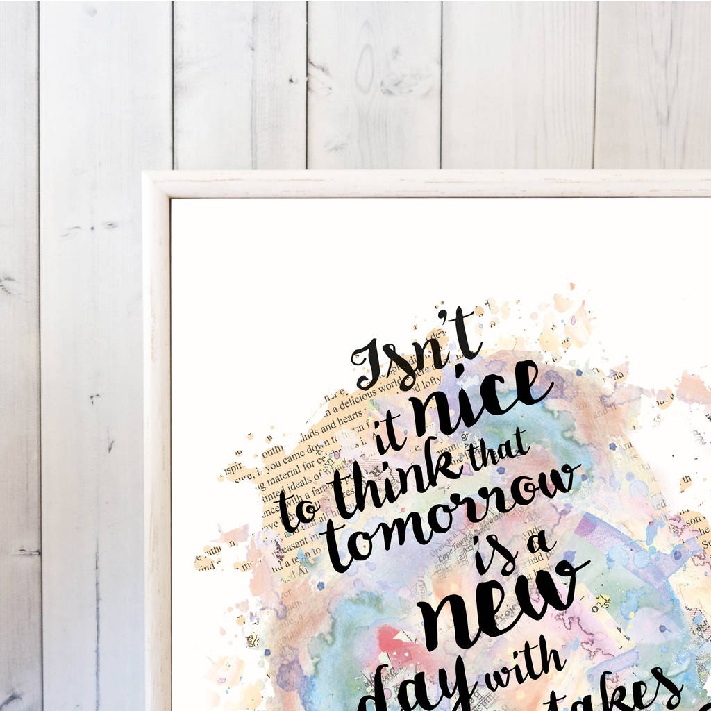 anne of green gables inspirational watercolour print by bookishly ...
