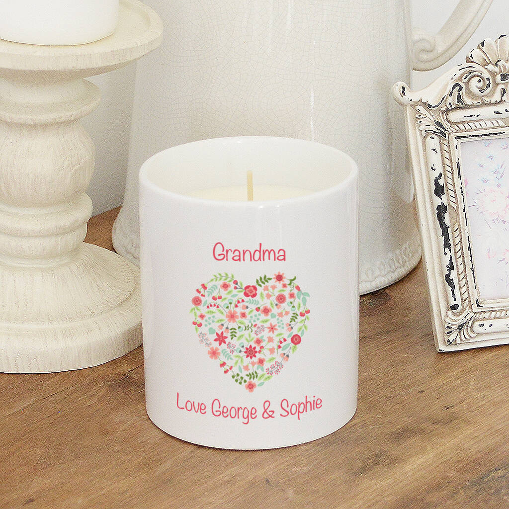 Personalised Grandma Heart Candle Pot By Andrea Fays