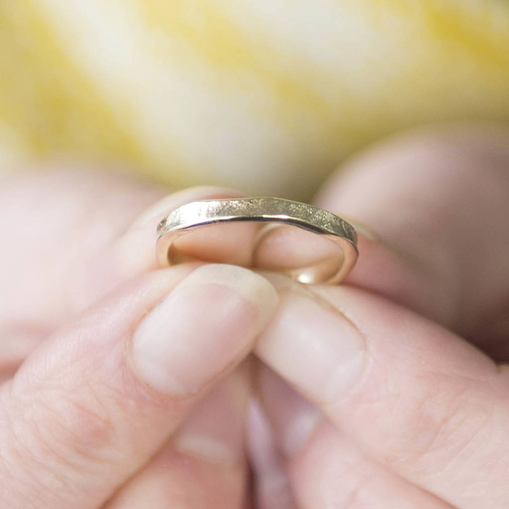 solid gold textured wedding band by alison moore designs ...