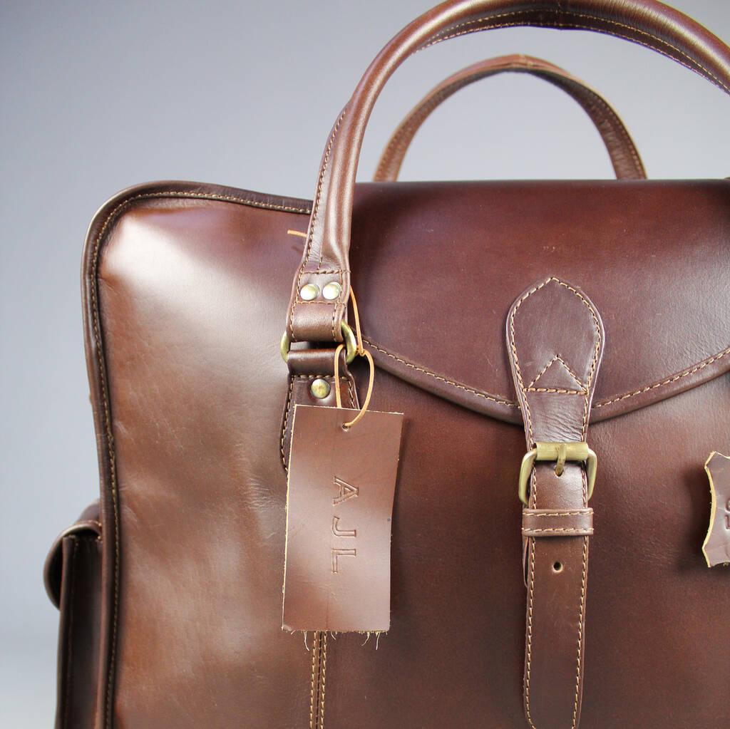 'markham' Extra Large Eco Friendly Leather Travel Bag By Vintage Child ...