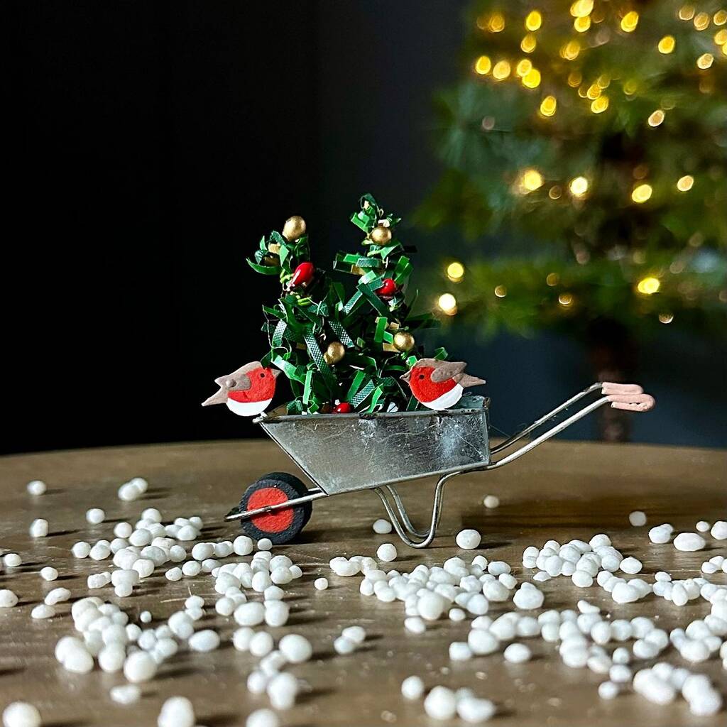 Robins On A Wheelbarrow Christmas Decoration By Nest Gifts