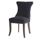 black studded linen dining chair with back ring by the orchard ...