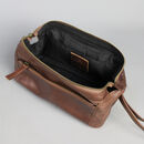 personalised leather wash bag by vintage child | notonthehighstreet.com