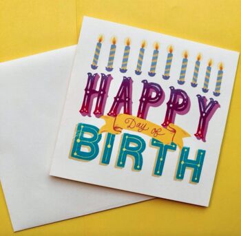 'happy Day Of Birth' Illustrated Birthday Card By Pumpkins And ...