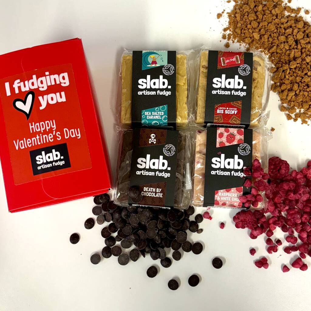 Valentine’s Four Slab Fudge Gift Box By Slab Artisan Fudge