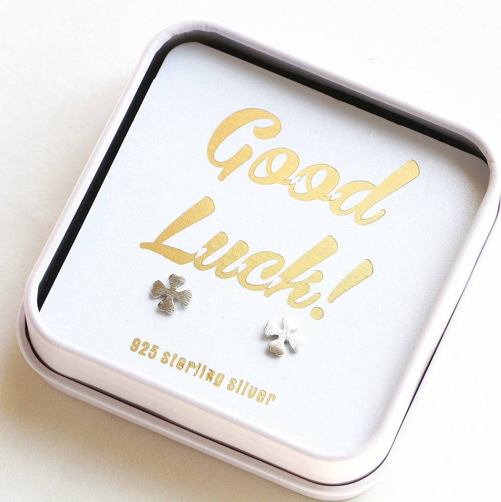 gift boxed 'good luck' earrings by attic | notonthehighstreet.com