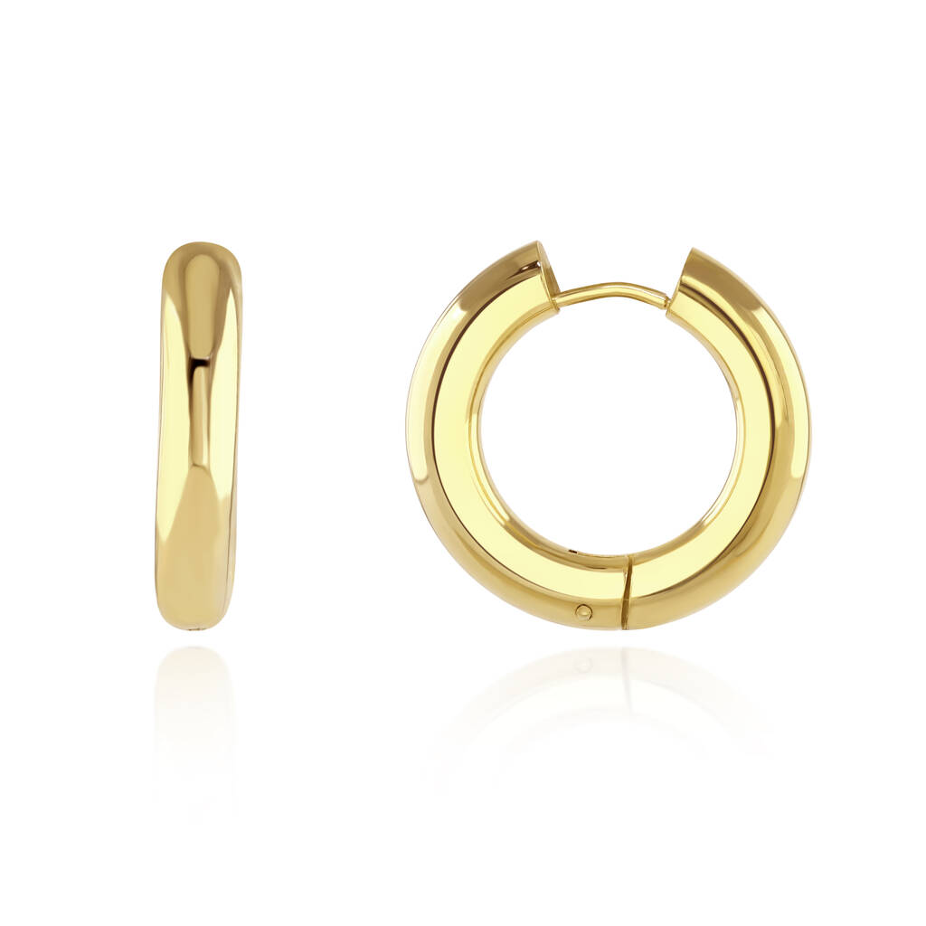 18k Gold Plated Minimal Hinged Hoop Earrings By GOLD FOLK