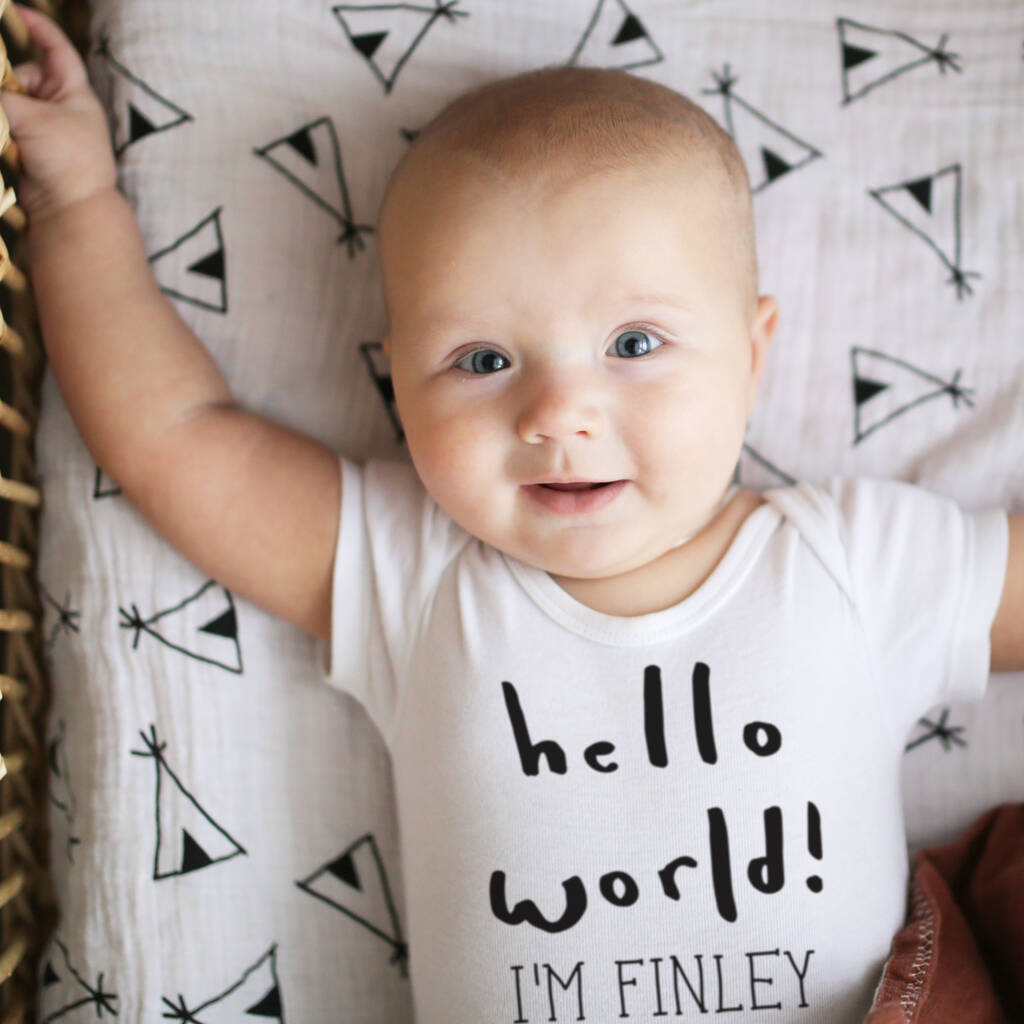 Hello World New Baby Vest By Homegrown Print Co. | notonthehighstreet.com