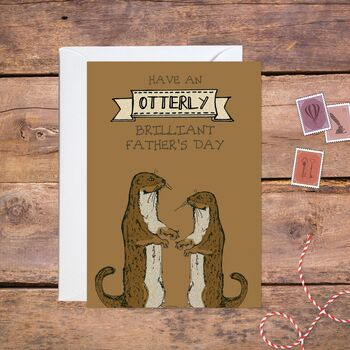 Woodland Otter Father's Day Card By Laura Crow | notonthehighstreet.com