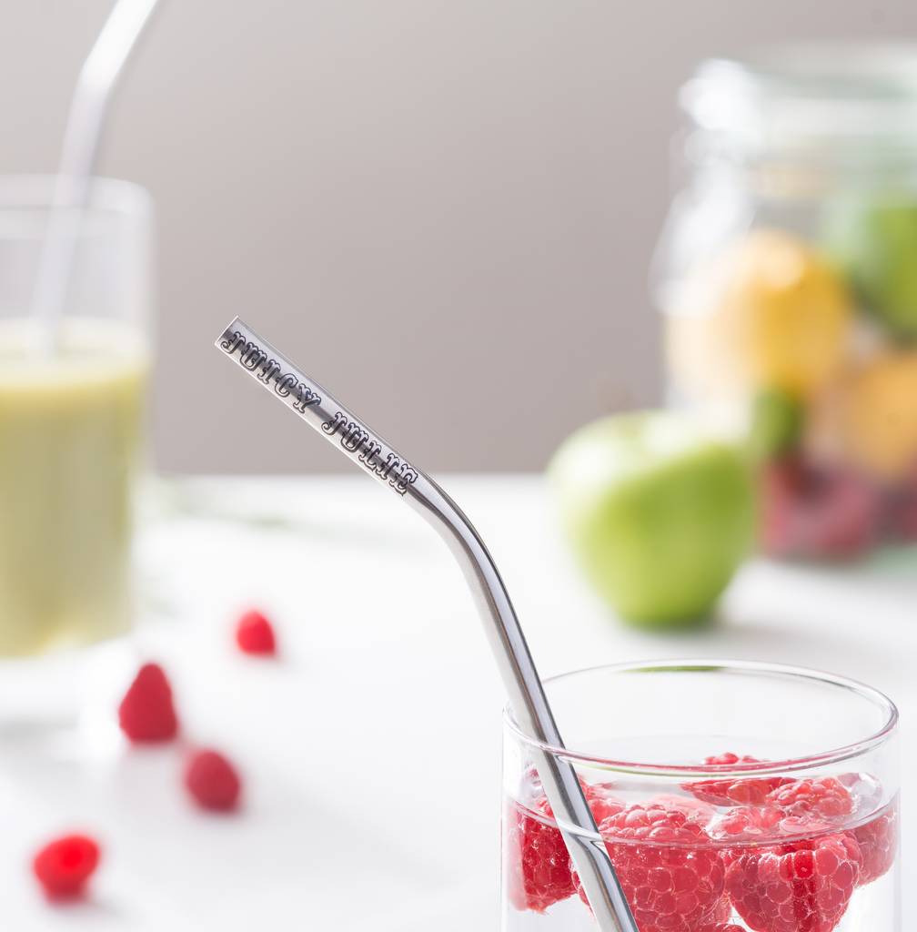 personalised stainless steel drinking straws by ginger rose ...