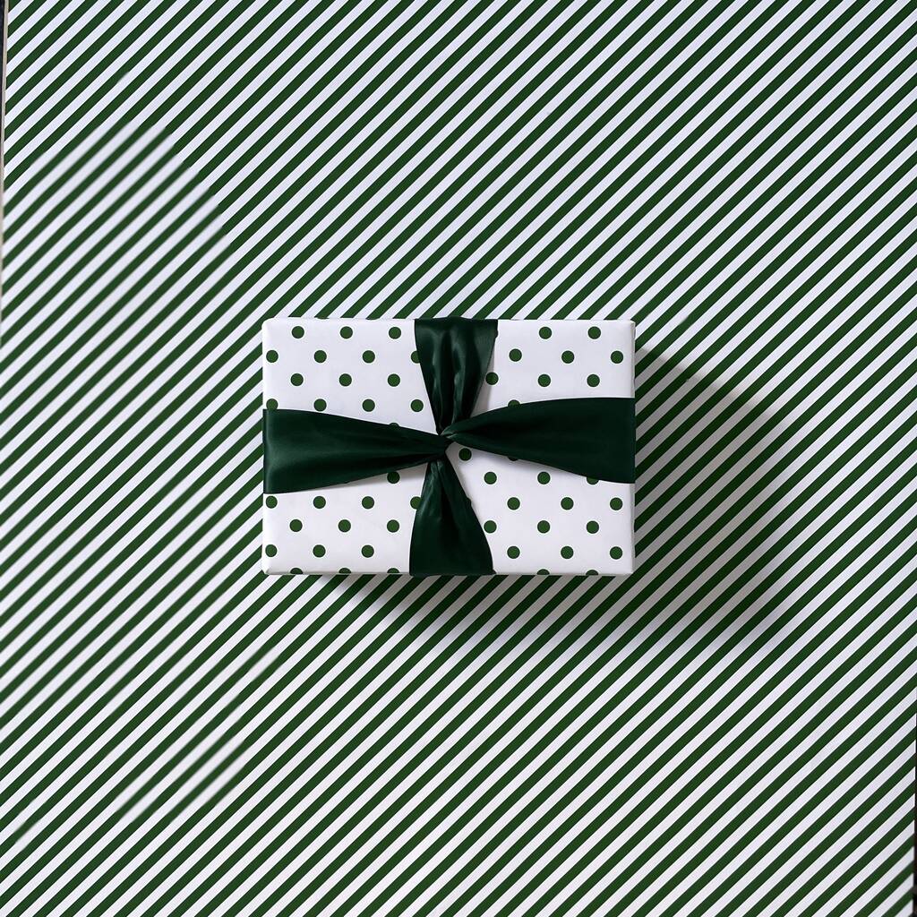 Christmas Green Spotty Luxury Wrapping Paper By Abigail Warner ...