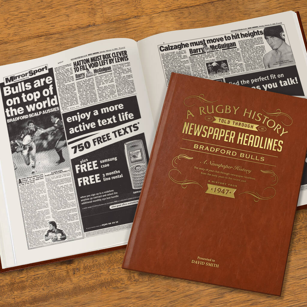 Bradford Bulls Personalised Gift Newspaper Book By Historic Newspapers ...