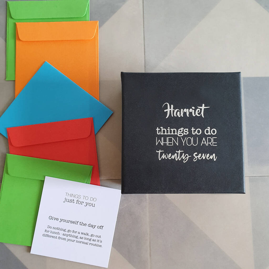 personalised birthday box of activities by a year of dates ...