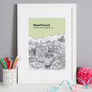 personalised sheffield print by tessa galloway illustration ...