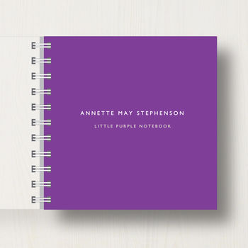 personalised little purple notebook by designed | notonthehighstreet.com